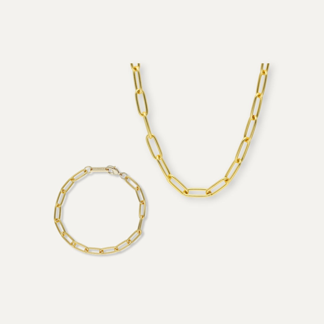 18KGP OVAL SET (Necklace × Bracelet) – RUMÉL